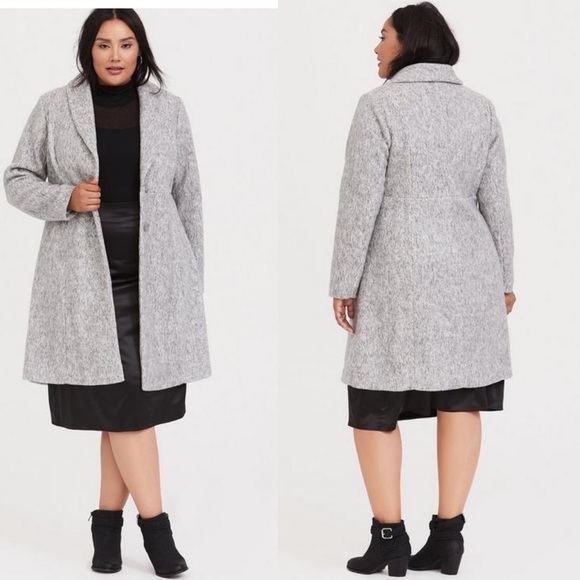 torrid | Jackets & Coats | Torrid Size 3x Brushed Hacci Gray Aline Coat ...
